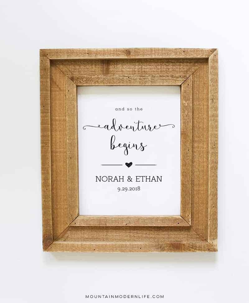 Adventure Begins Wedding Sign - Mountain Modern Life Membership